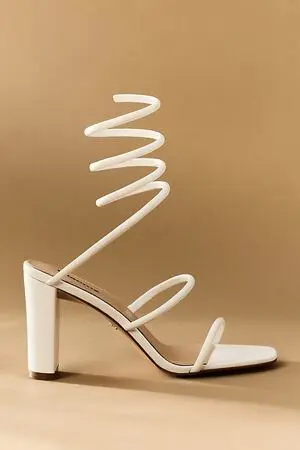 Lola Cruz Greta Strappy Heeled Sandals - White