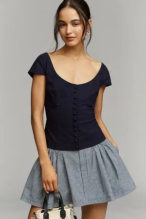 Anthropologie Scoop-neck Short-sleeve Top