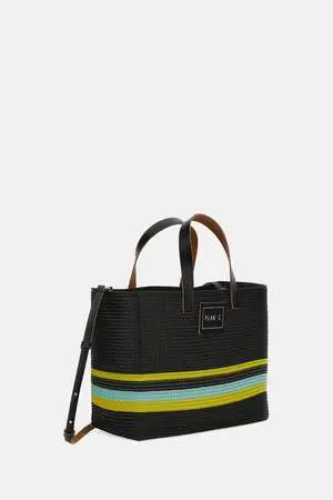 Plan C Small Raffia Tote - Multicolor