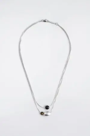 Cos Double-chain Beaded Necklace