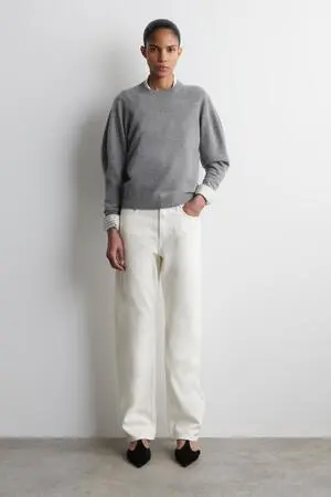 Cos Merino Wool Balloon-sleeve Sweater - Gray