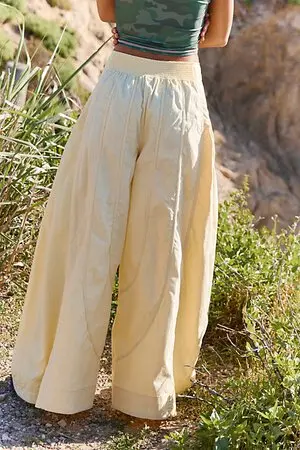 Free People Wide Leg High-rise Pants - Sunlit Yellow