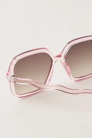 Free People Lucia Square Sunglasses - Crystal Grapefruit