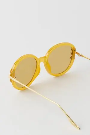 Free People Ines Round Sunglasses - Soft Lemon