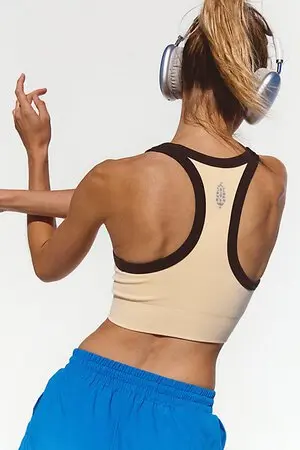 Free People Go To Colorblock Sports Bra - Sunlit Yellow Combo