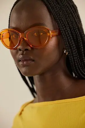 Free People Birdie Cat Eye Sunglasses - Tangerine Crush