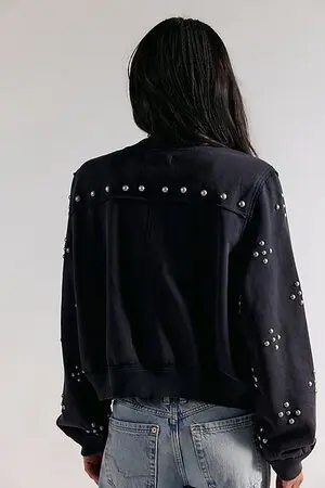 Free People Studded Zip-up
