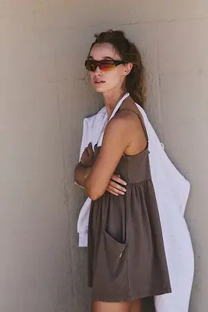 Free People Hot Shot Strappy Romper - Pewter