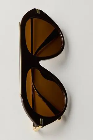 Free People Enzo Aviator Sunglasses - Chocolate