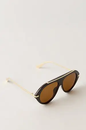 Free People Enzo Aviator Sunglasses - Chocolate
