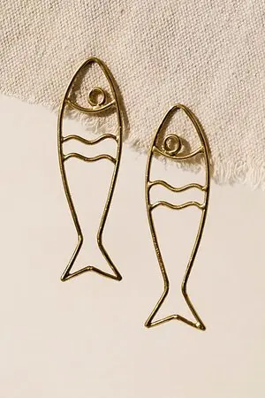 RACHEL PFEFFER Sardine Earrings - Brass