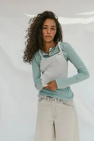 Free People We The Free Ribbed Scoop Neck Tank - Heather Grey