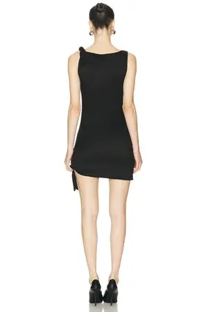 Atlein Knot Detail Mini Dress - Black