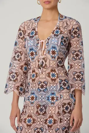 Shoshanna Cannes Medallion Crochet Maxi Cover-up