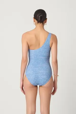 Shoshanna Printed One-shoulder One-piece