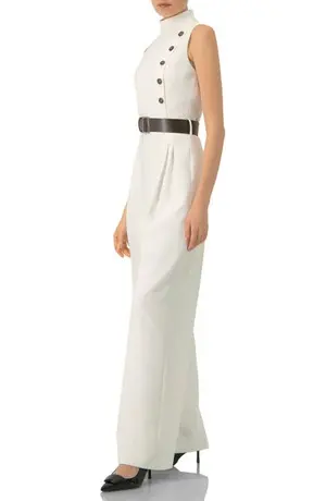 IVONNE Sleeveless Belted Wide-leg Jumpsuit