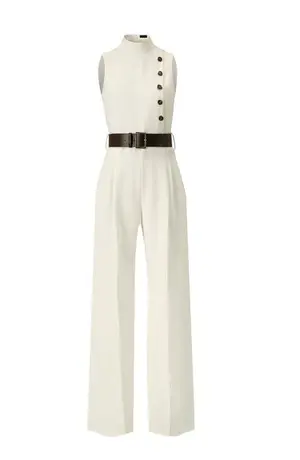 IVONNE Sleeveless Belted Wide-leg Jumpsuit