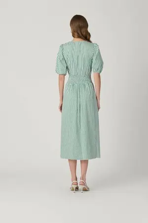 Shoshanna Margaret Pinstripe Midi Dress