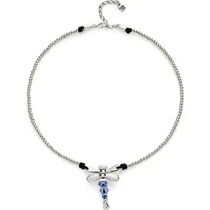 UNODE50 Dragonfly Pendant Necklace - Silver