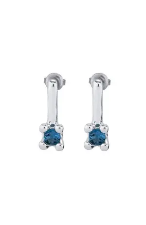 UNODE50 Drop Earrings With Blue Zirconia - Silver