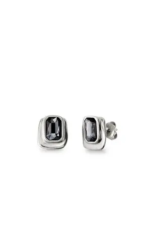 UNODE50 Stud Earrings With Crystal - Silver