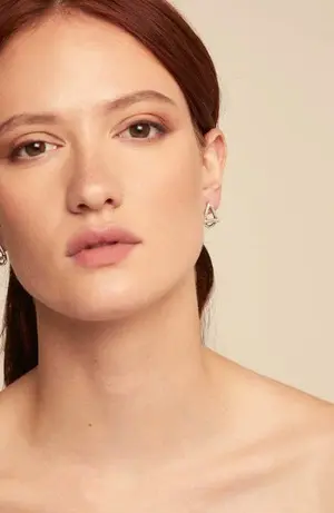 UNODE50 Drop Oval Link Shaped Earrings