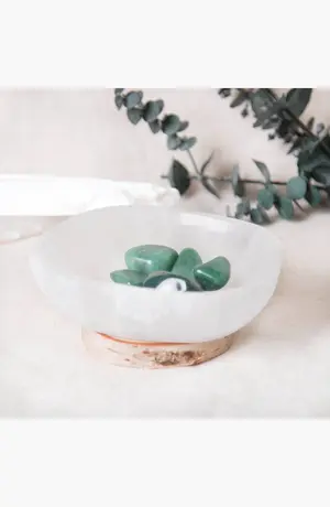 TINY RITUALS Handcrafted Selenite Crystal Recharging Bowl