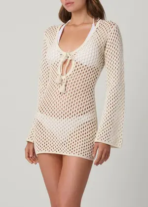 Shoshanna Guerite Mesh Mini Cover Up - Ivory