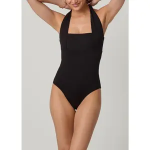 Shoshanna Textured Halter One-piece Swimsuit - Jet