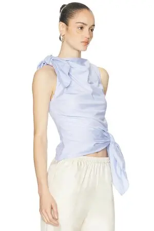 Monse Bow Drape Shirting Top