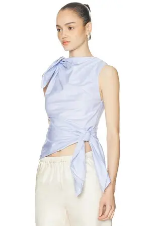 Monse Bow Drape Shirting Top