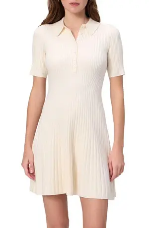 Paige Olie Rib Polo Sweater Dress - Ecru