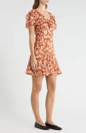 DÔEN Alcida Floral Silk Minidress