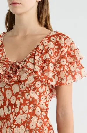 DÔEN Alcida Floral Silk Minidress