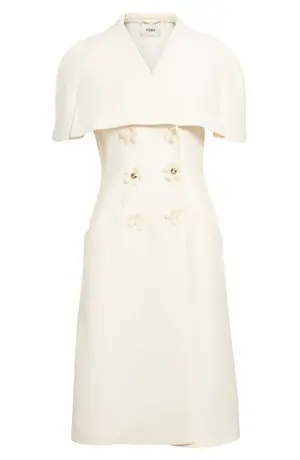 Fendi Floral And Crystal Embellished Wool And Silk Gazar Coat