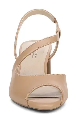 LIFESTRIDE Theo Slingback Peep Toe Sandal - Camel Tan