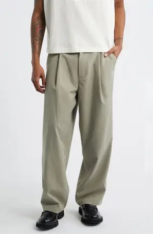 Obey Otis Pleated Twill Pants - Dried Sage