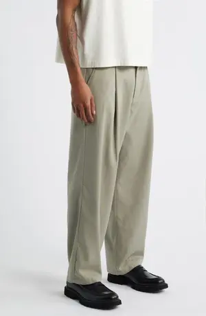 Obey Otis Pleated Twill Pants - Dried Sage