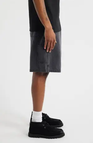 Obey Bigwig Denim Carpenter Shorts - Black Ash