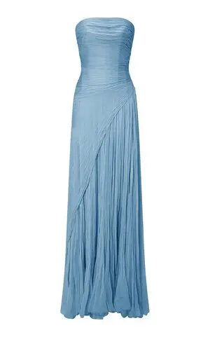 MARMAR HALIM Pleated Silk Gown