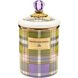 MACKENZIE-CHILDS Enameled Steel Canister - Tartan Violet