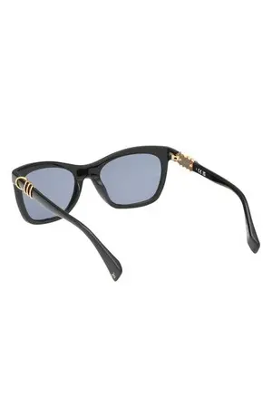 Rag & Bone 53mm Square Sunglasses - Shiny Black/gold/navy Lenses