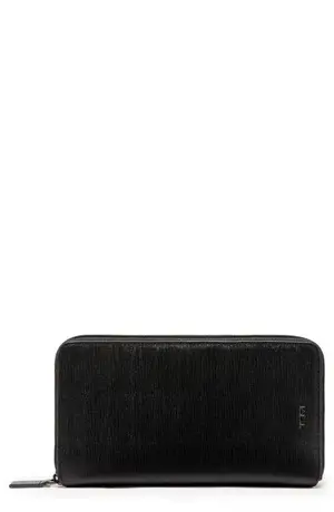 Tumi Nassau Leather Travel Wallet - Black Embossed