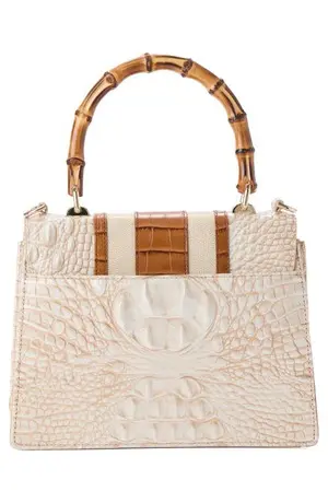 Brahmin Small Mod Hallie Croc Embossed Leather Top Handle Bag
