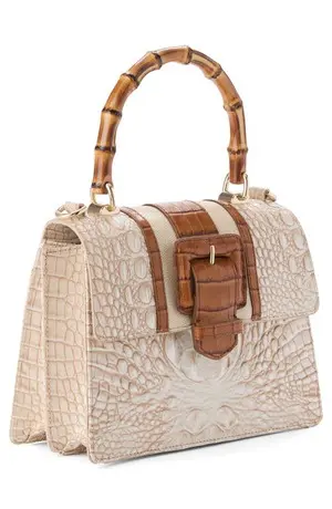 Brahmin Small Mod Hallie Croc Embossed Leather Top Handle Bag