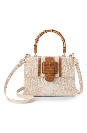 Brahmin Small Mod Hallie Croc Embossed Leather Top Handle Bag