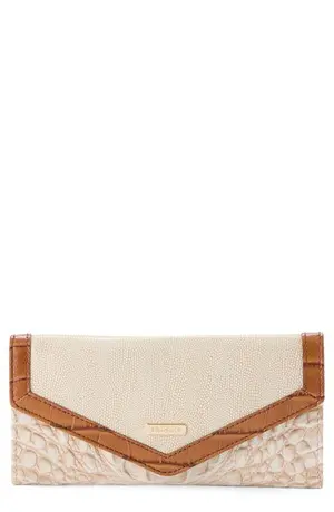 Brahmin Veronica Croc Embossed Leather Wallet - Ivory
