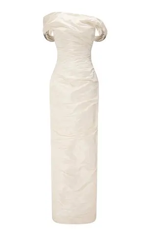 MARMAR HALIM Off-the-shoulder Crepe Gown - Ivory
