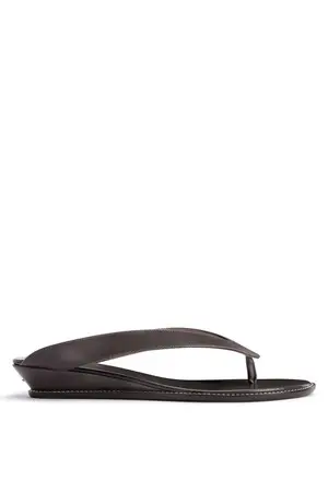 GIUSEPPE ZANOTTI Leather Thong Wedge Sandals