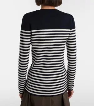 Prada Striped Virgin Wool Sweater - Blue